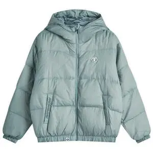 AAPE BY *A BATHING APE Aape Now Camo Badge Hooded Down Jacket - Green