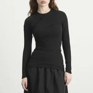 JIL SANDER Double Layer Twisted Long Sleeve Top