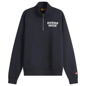 HUMAN MADE Half-zip Sweatshirt - Navy