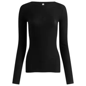 BASERANGE Heart Cut-out Long Sleeve Ribbed T-shirt