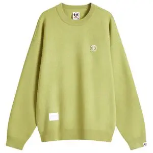 AAPE BY *A BATHING APE Aape Now Camo Badge Knit Sweater - Light Green