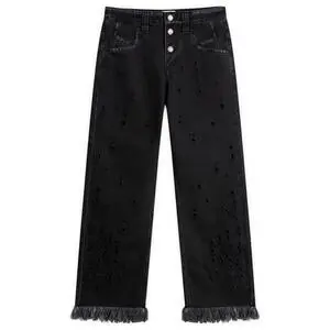 Isabel Marant Étoile Amia Embroidered Jeans - Black