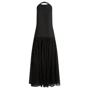 RÓHE Rohe Pleated Muslin Halter Dress - Black