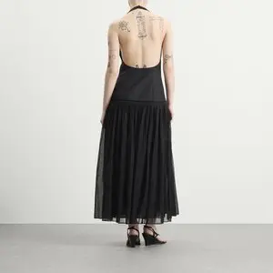 RÓHE Rohe Pleated Muslin Halter Dress