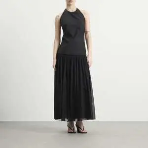 RÓHE Halterneck Pleated Maxi Dress