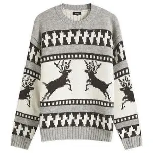 BEAMS Winter Pattern Crew Jumper - Deer