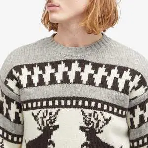 BEAMS Winter Pattern Crew Jumper