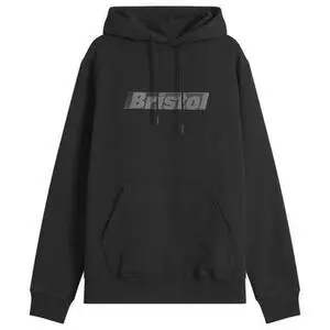 F.C. REAL BRISTOL Effect Line Logo Team Hoodie - Black