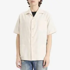 MAISON MARGIELA Stripe Short Sleeve Shirt - Beige