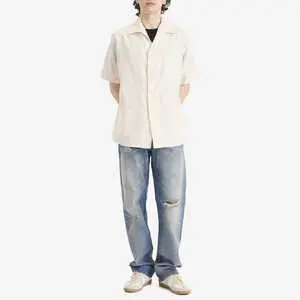 MAISON MARGIELA Stripe Short Sleeve Shirt - Beige