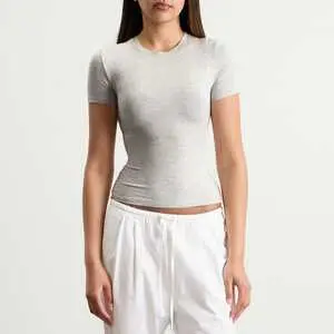 SKIMS Cotton Jersey T-shirt - Light Heather Grey