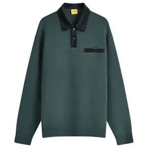 DIME Casino Knit Rugby Polo - Forest