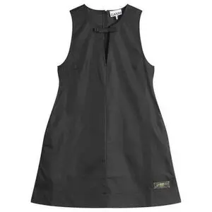 GANNI Duchesse Nylon Mini Dress - Black
