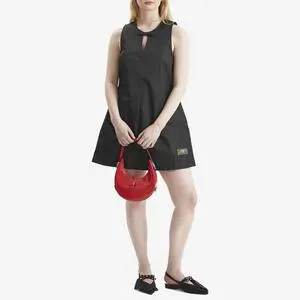 GANNI Duchesse Nylon Mini Dress With Bow Detail