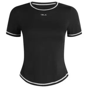 TALA Ultralite Active Contrast Stitch Tee - Shadow Black
