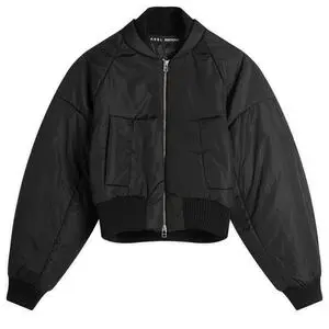 KASSL EDITIONS Cropped Bomber Jacket - Black