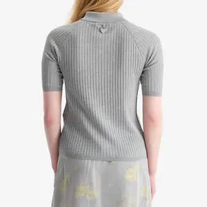Acne Studios Kamanda Lightweight Base Layer Knitted Polo Top - Grey