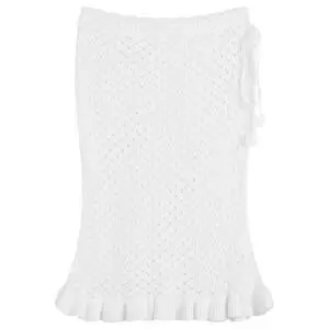 MY MUM MADE IT Lace Knit Midi Skirt - White