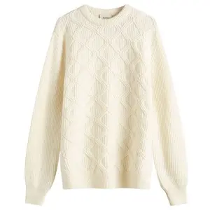 FORET Bow Cable Knit Jumper - Cloud