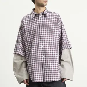 Balenciaga Check Poplin Double Layer Shirt