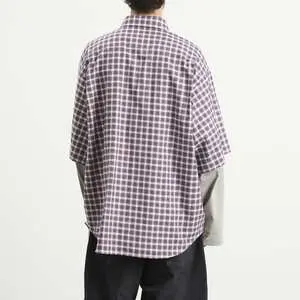 Balenciaga Check Poplin Double Layer Shirt
