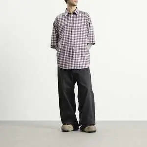 Balenciaga Check Poplin Double Layer Shirt