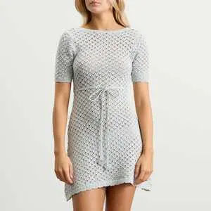 MY MUM MADE IT Crochet Knit Mini Dress