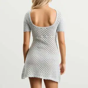MY MUM MADE IT Crochet Knit Mini Dress