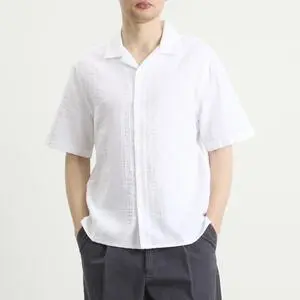 WAX LONDON Didcot Double Weave Grid Vacation Shirt