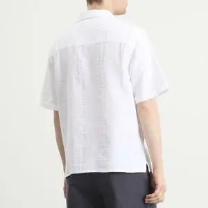 WAX LONDON Didcot Double Weave Grid Vacation Shirt