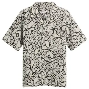 Universal Works Kantha Flower Road Shirt - Ecru/black