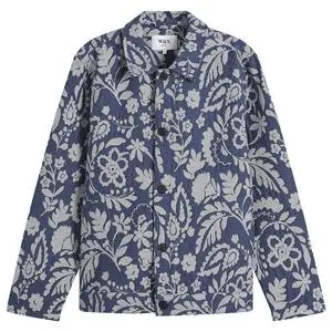 WAX LONDON Iggy Floral Jacquard Jacket - Blue/ecru