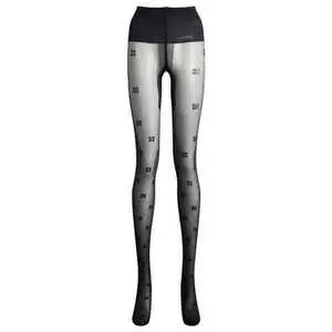 GANNI Butterfly Lace Tights - Black
