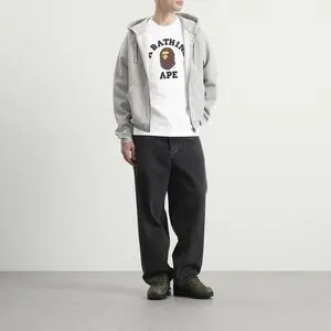 A BATHING APE Long Sleeve College T-shirt - White