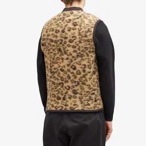 Universal Works Leopard Wool Fleece Gilet