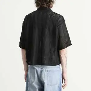 BEAMS Mesh Open Collar Shirt