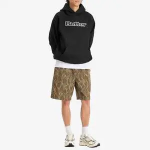 BUTTER GOODS Satin Logo Applique Hoodie