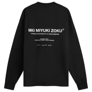 MKI MIYUKI ZOKU Design Studio Long Sleeve T-shirt - Black