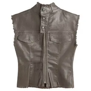 Ottolinger Glazed Denim Zip Top - Brown