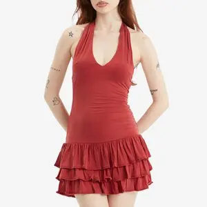 PEACHY DEN Kylie Halter Mini Dress