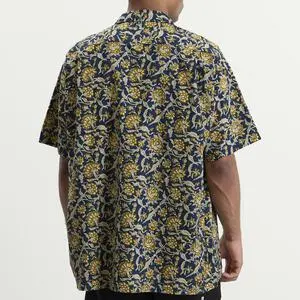 BEAMS Block Print Open Collar Shirt