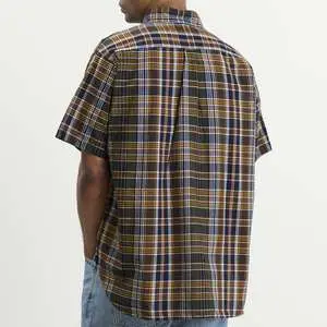 BEAMS Short Sleeve Button Down Madras Shirt
