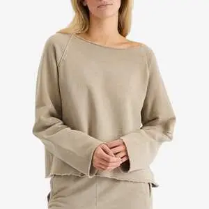 Joah Brown Slouchy Pullover Sweatshirt
