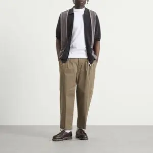 BEAMS Stripe Zip Knit Polo