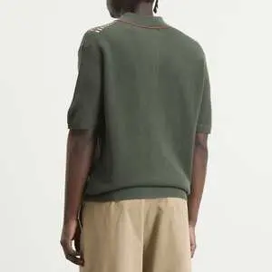 BEAMS Jacquard Stripe Knit Polo