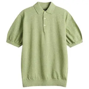 BEAMS Boucle Knit Polo - Olive