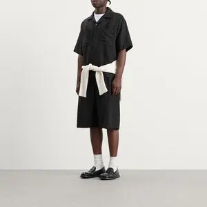 ABOUT:BLANK Guayabera Vacation Shirt - Black