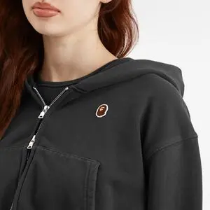 A BATHING APE Pigment Dyed One Point Crop Zip Hoodie