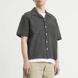 CAFÉ MOUNTAIN Loose Check Vacation Shirt