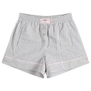 GANNI Yarn Dyed Stripe Elasticated Shorts - Soft Chambray